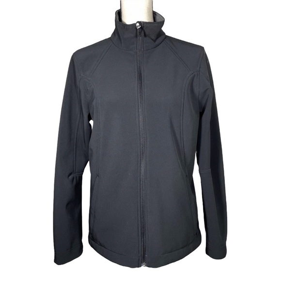 Lands' End | Jackets & Coats | Lands End Black Solid Full Zip Closure ...